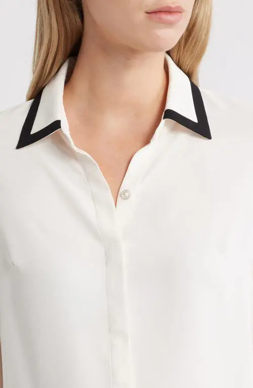Anne Klein Contrast Trim Shirt
