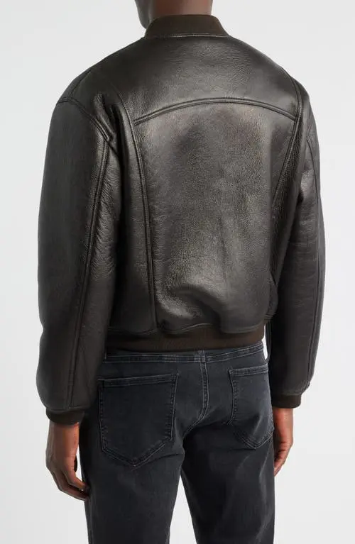 FRAME Genuine Shearling-lined Bomber Jacket - Dark Brown