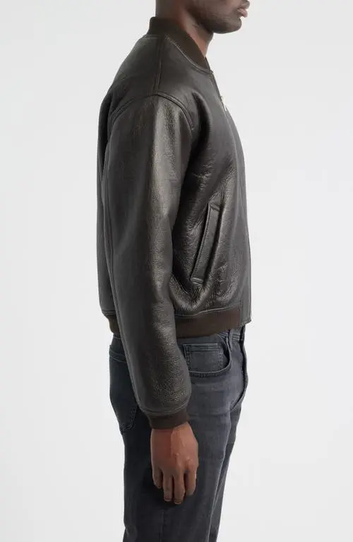 FRAME Genuine Shearling-lined Bomber Jacket - Dark Brown