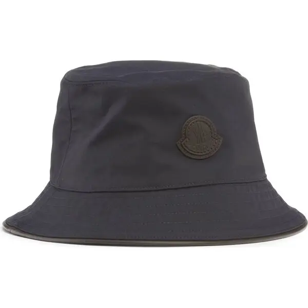 Moncler Logo Bucket Hat - Navy Blue