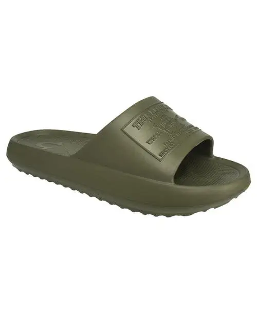 True Religion Wayne Logo Slide Sandals - Olive