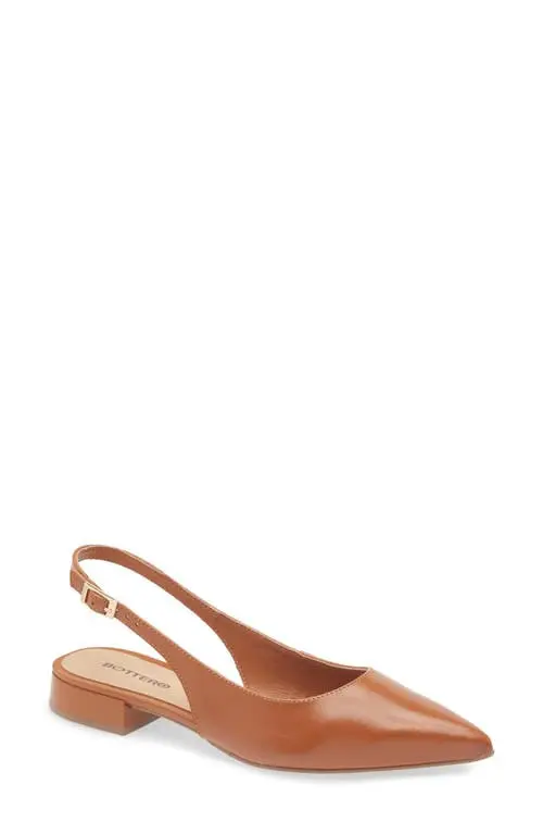 BOTTERO Alessandra Slingback Pointed Toe Flat - Caramelo