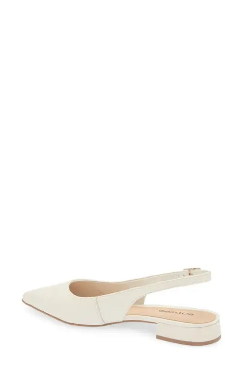 BOTTERO Alessandra Slingback Pointed Toe Flat - Off White
