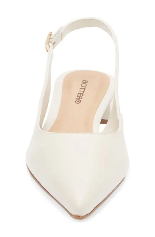 BOTTERO Alessandra Slingback Pointed Toe Flat - Off White
