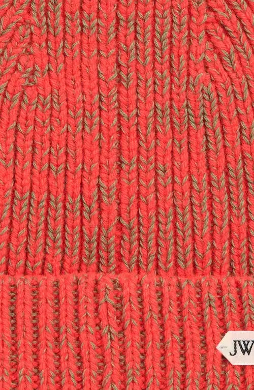 JW Anderson Wool-cotton Blend Mouline Beanie - Neon Orange