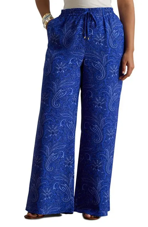 Ralph Lauren Floral Print Wide-leg Pants - Blue/multi