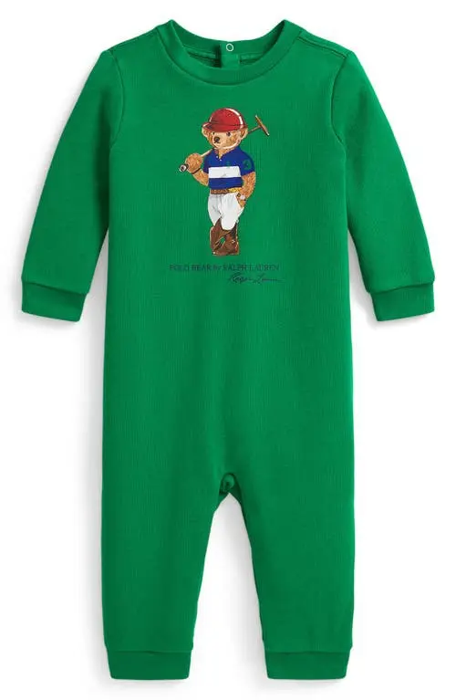 Ralph Lauren Polo Bear Long Sleeve Cotton Blend Jumpsuit - Green