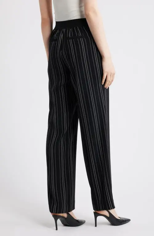 Anne Klein Striped Wide-leg Pull-on Pants