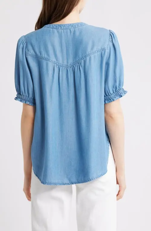 BEACHLUNCHLOUNGE Lowen Short Sleeve Chambray Top