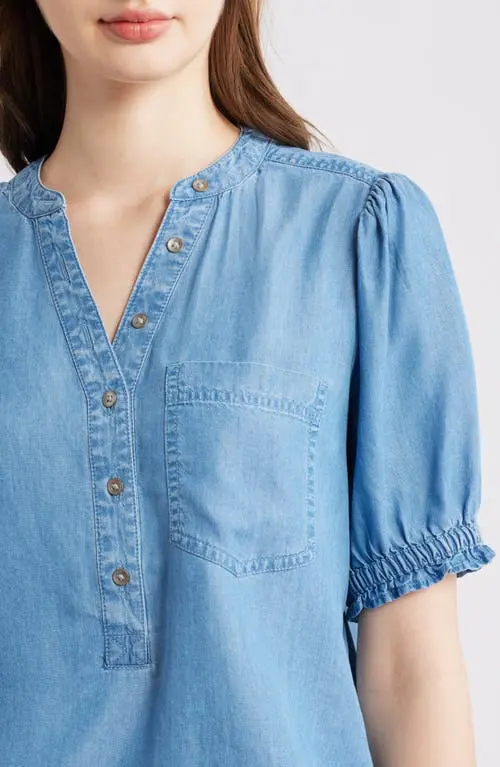 BEACHLUNCHLOUNGE Lowen Short Sleeve Chambray Top