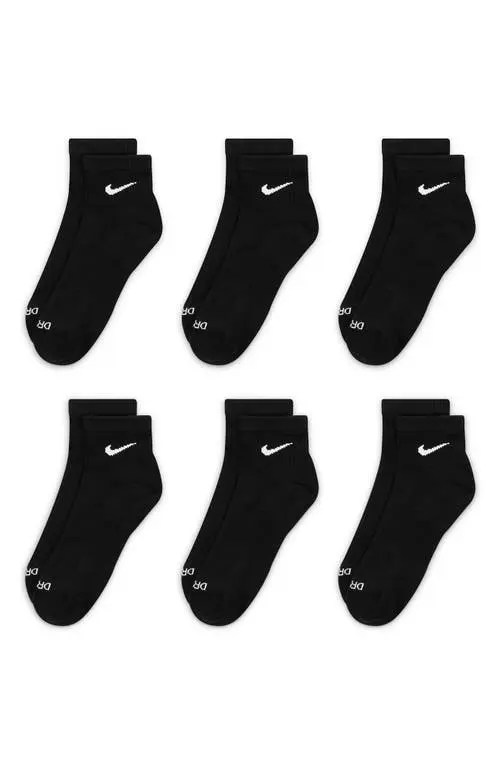 Nike Everyday Plus Cushioned Low Socks 6 Pack - Black/white