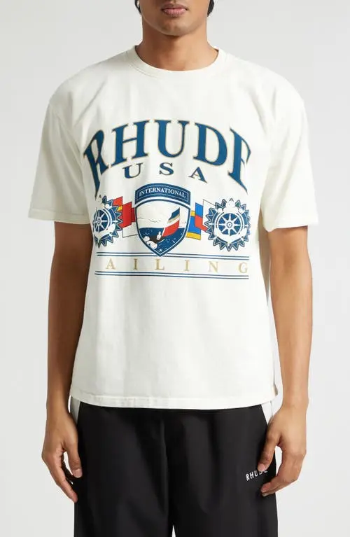 Rhude Usa Sailing Icon T-shirt - Vintage White/black
