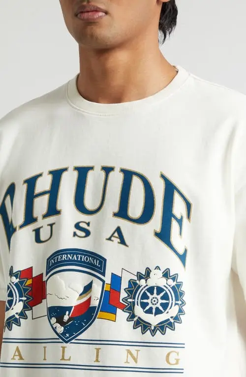 Rhude Usa Sailing Icon T-shirt - Vintage White/black