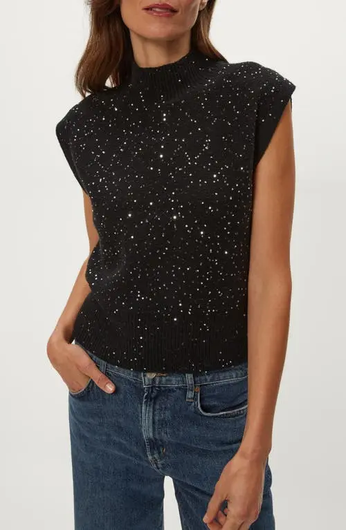 Michael Stars Sequin Embellished Shoulder Sweater