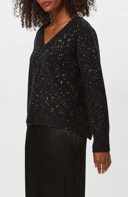 Michael Stars Sequin Embellished V-neck Sweater