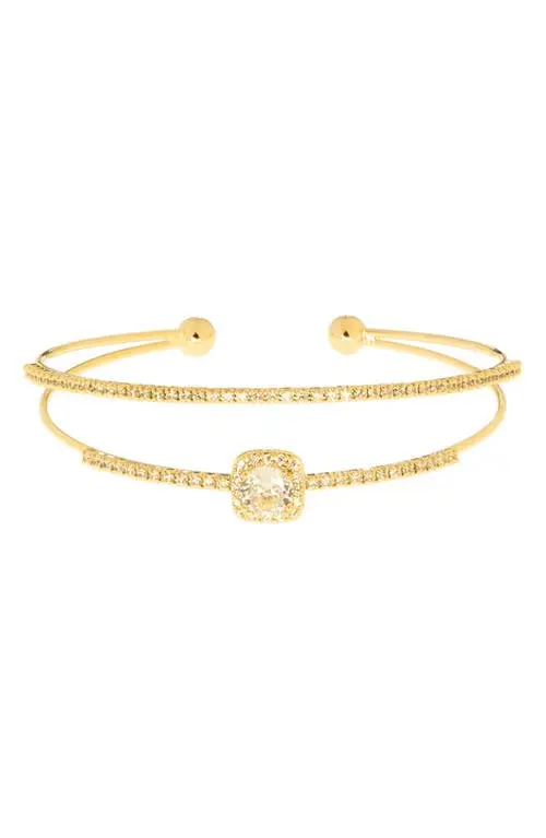 MARLYN SCHIFF Heidi Crystal Double Cuff Bracelet - Gold