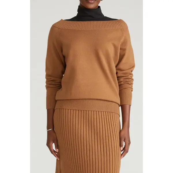 Universal Standard Noomi Boat Neck Sweater - Camel