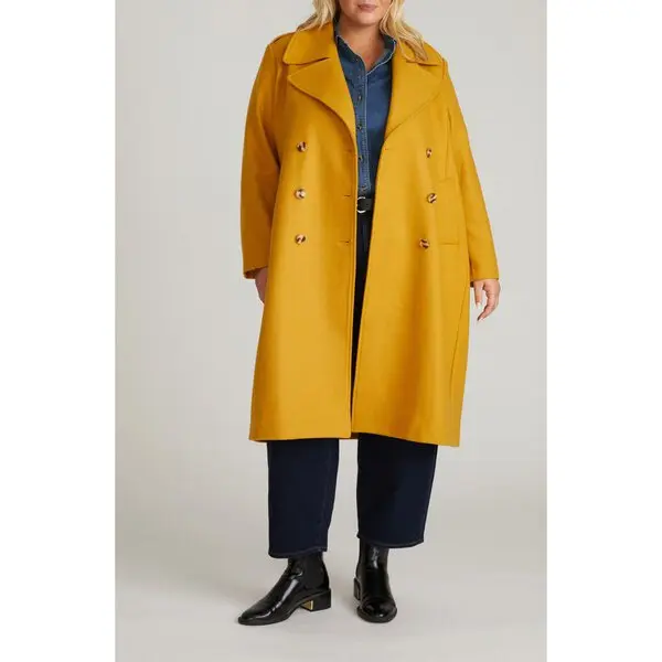 Universal Standard Callaghan Double Breasted Wool Blend Coat