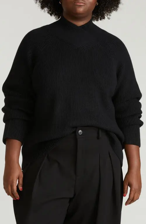 Universal Standard Arli Surplice Neck Sweater - Black