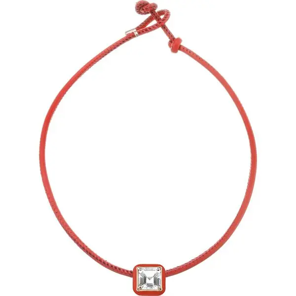 Bea Bongiasca Square Crystal Pendant Choker Necklace - Red