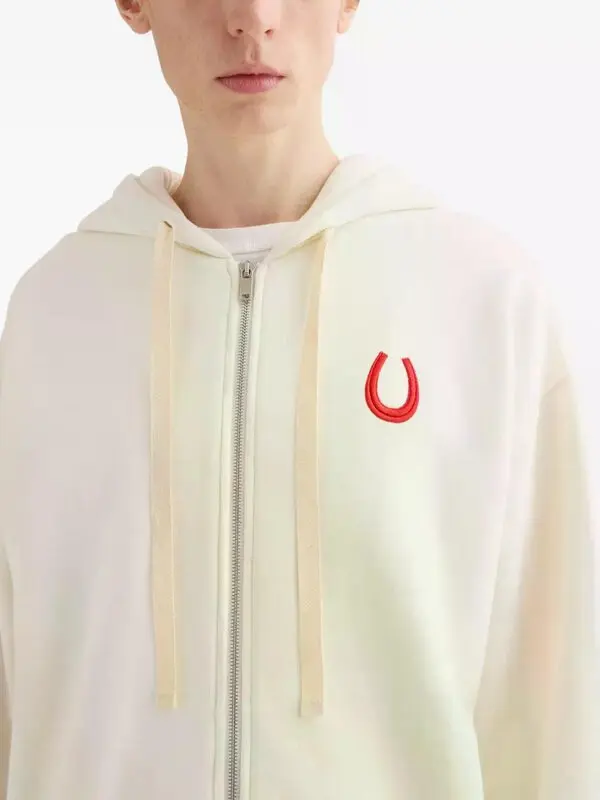 JIL SANDER Horseshoe Zip-up Hoodie - Neutrals