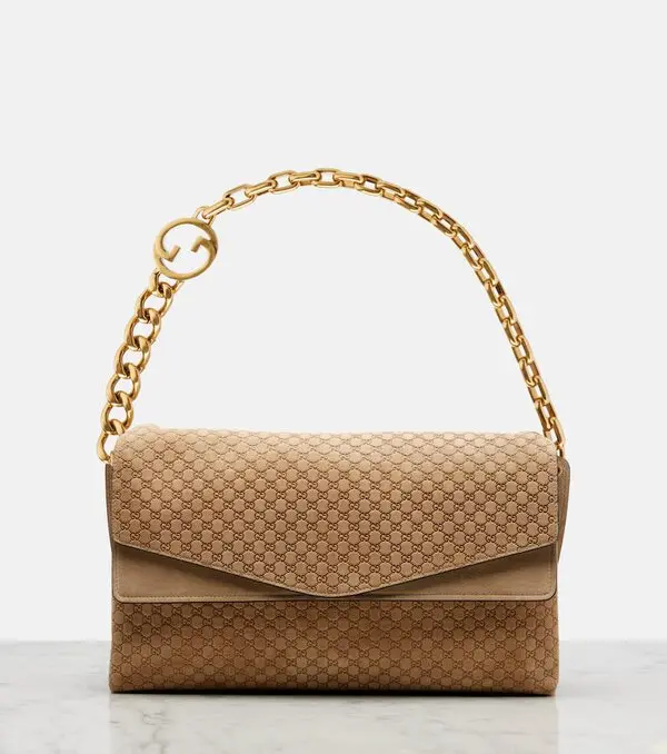 Gucci Interlocking G Large Suede Shoulder Bag