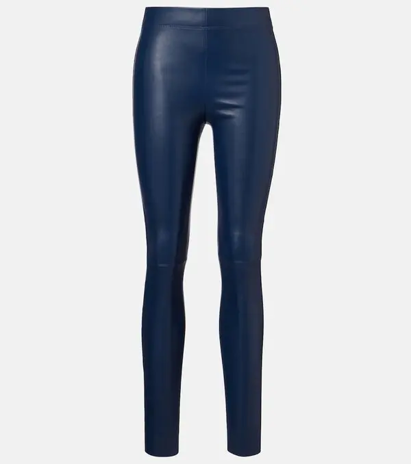 JOSEPH Leather Leggings - Blue