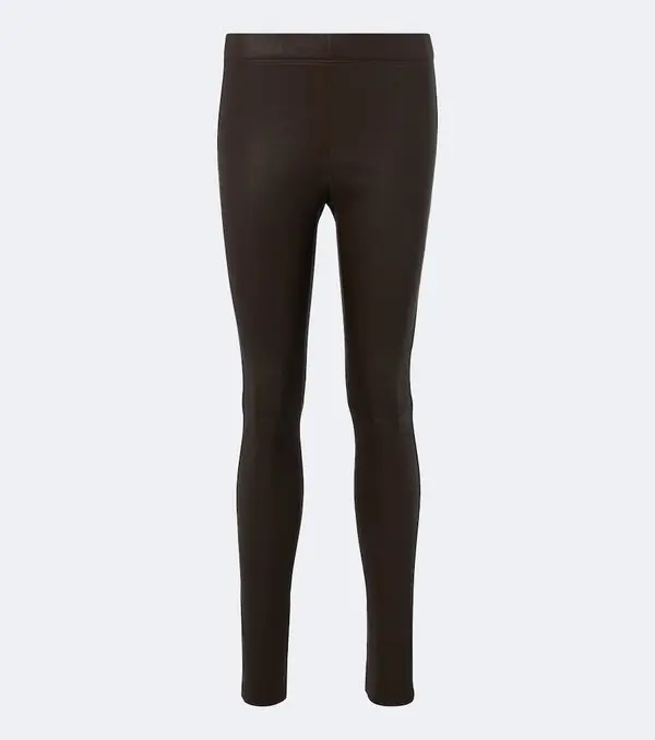 JOSEPH Leather Leggings - Brown