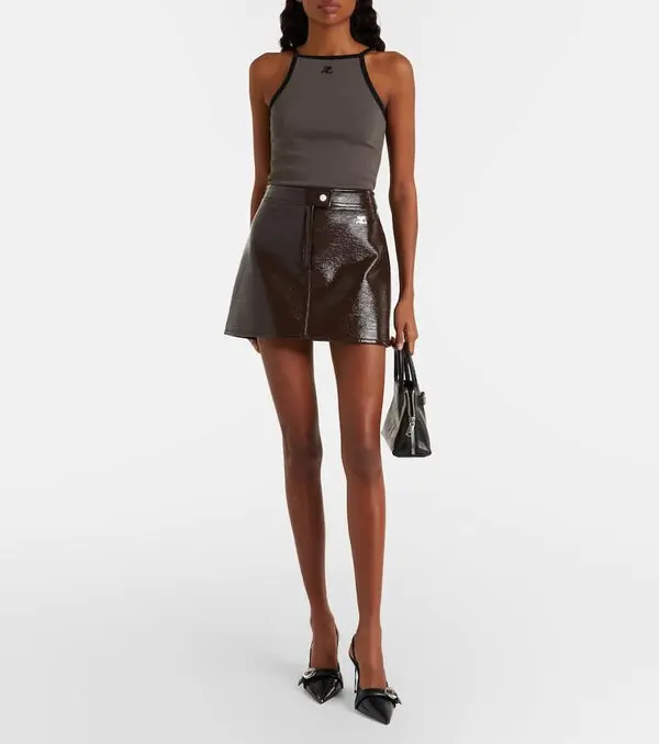 COURREGES Courrèges Logo Cotton Tank Top - Grey