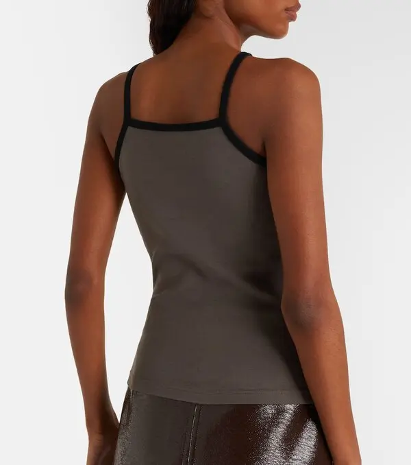 COURREGES Courrèges Logo Cotton Tank Top - Grey