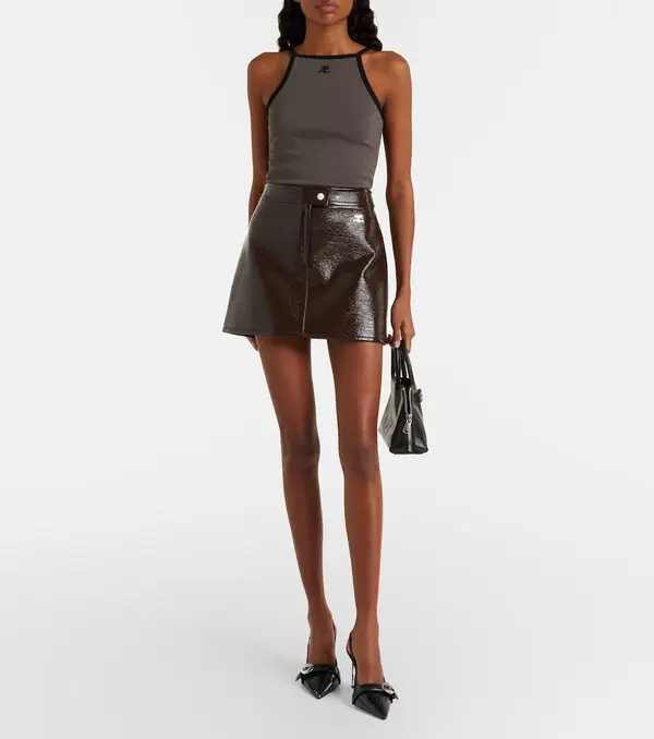 COURREGES Courrèges Logo Cotton Tank Top - Grey