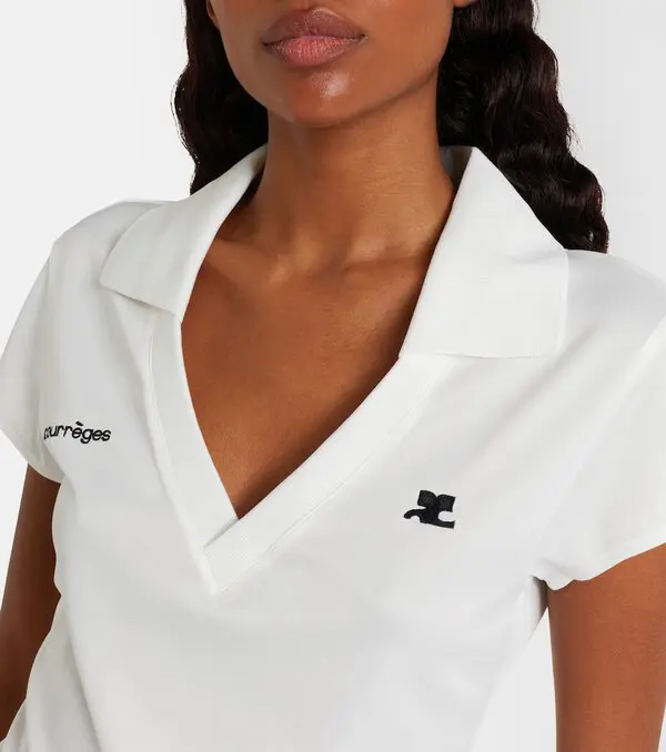 COURREGES Courrèges Logo Jersey Polo Shirt - White