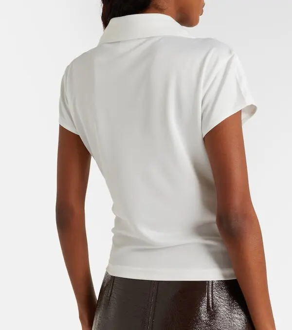 COURREGES Courrèges Logo Jersey Polo Shirt - White
