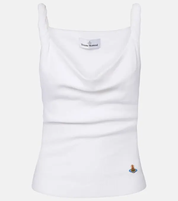 VIVIENNE WESTWOOD Anna Cotton-blend Jersey Tank Top - White