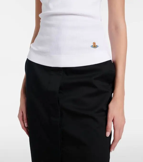 VIVIENNE WESTWOOD Anna Cotton-blend Jersey Tank Top - White