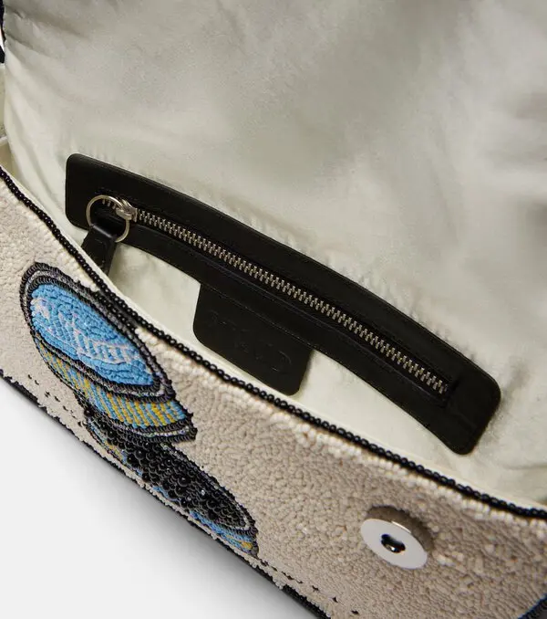 Staud Tommy Beaded Shoulder Bag - White