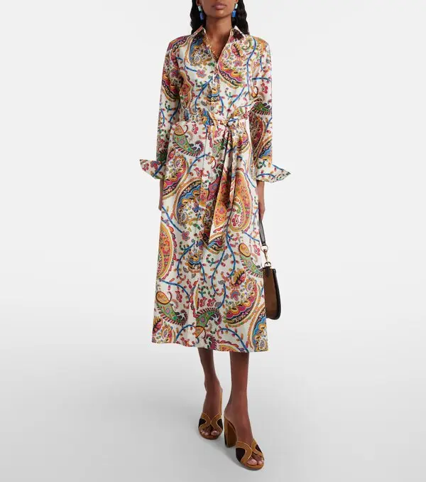 Etro Paisley Cotton Wrap Dress - Multicoloured