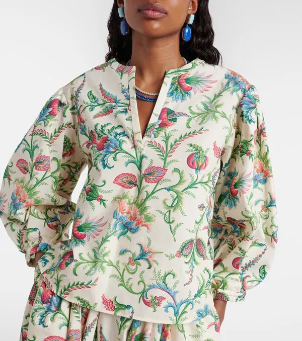 Etro Floral Cotton Blouse - White