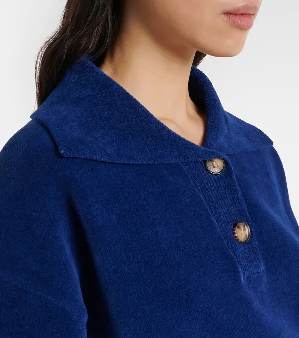 Victoria Beckham Cropped Cotton-blend Velvet Sweatshirt