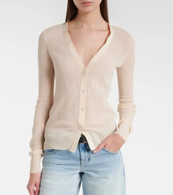 Victoria Beckham Cotton-blend Cardigan - Pink
