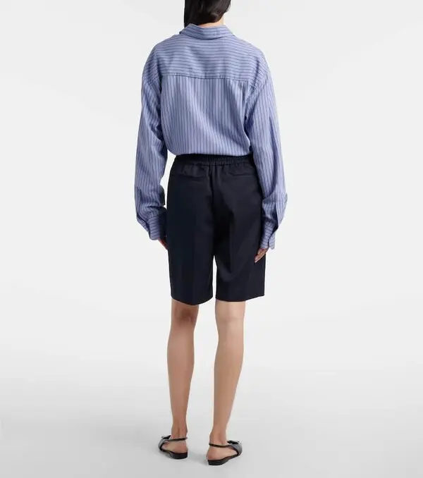 Victoria Beckham High-rise Bermuda Shorts - Blue