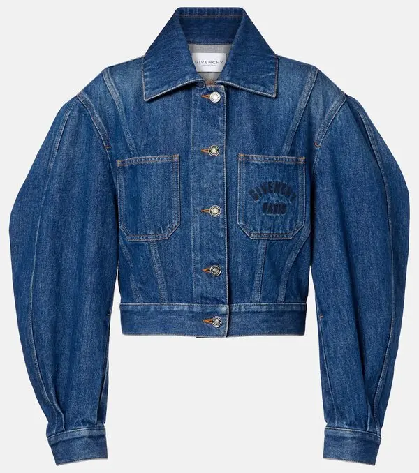 Givenchy Cocoon Cropped Denim Jacket - Blue
