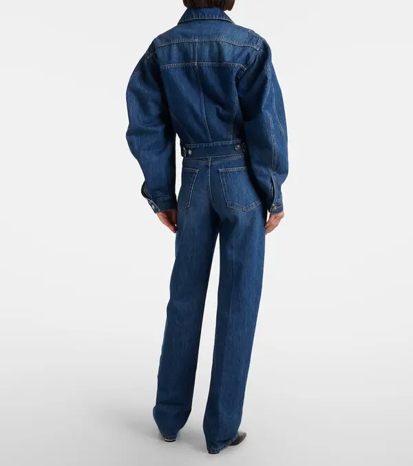Givenchy Cocoon Cropped Denim Jacket - Blue