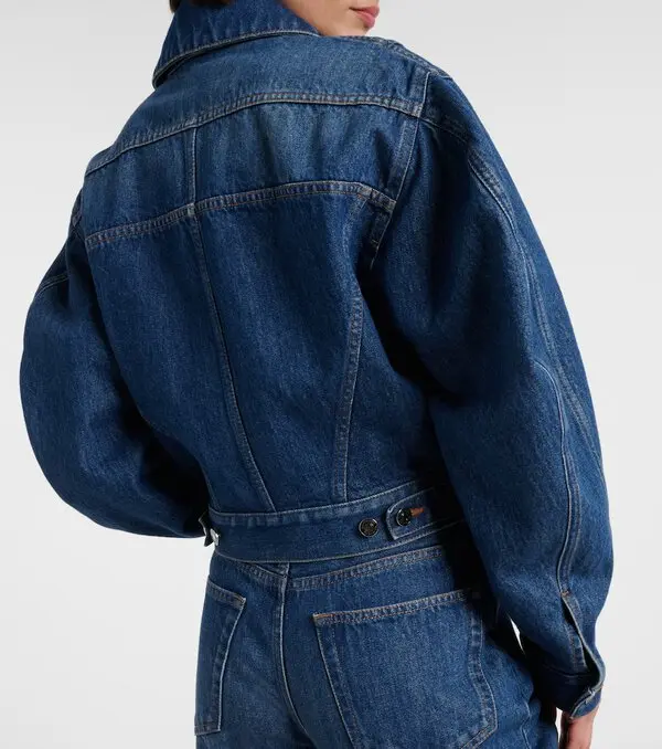 Givenchy Cocoon Cropped Denim Jacket - Blue