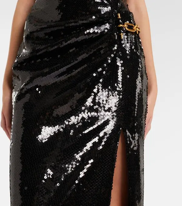 Balmain Chain-detail Sequined Gown