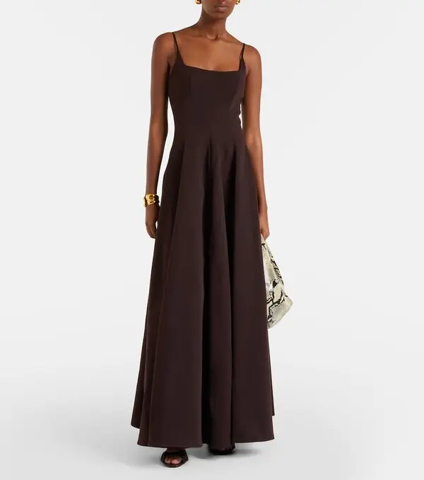 Staud Joy Cotton-blend Gown - Brown
