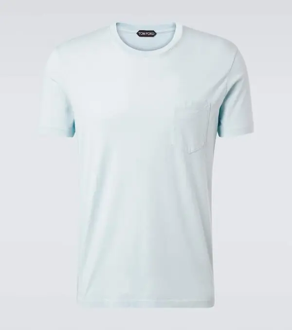 TOM FORD Cotton And Silk Jersey T-shirt - Blue