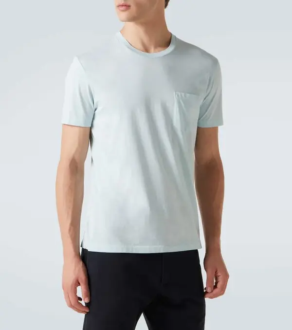 TOM FORD Cotton And Silk Jersey T-shirt - Blue