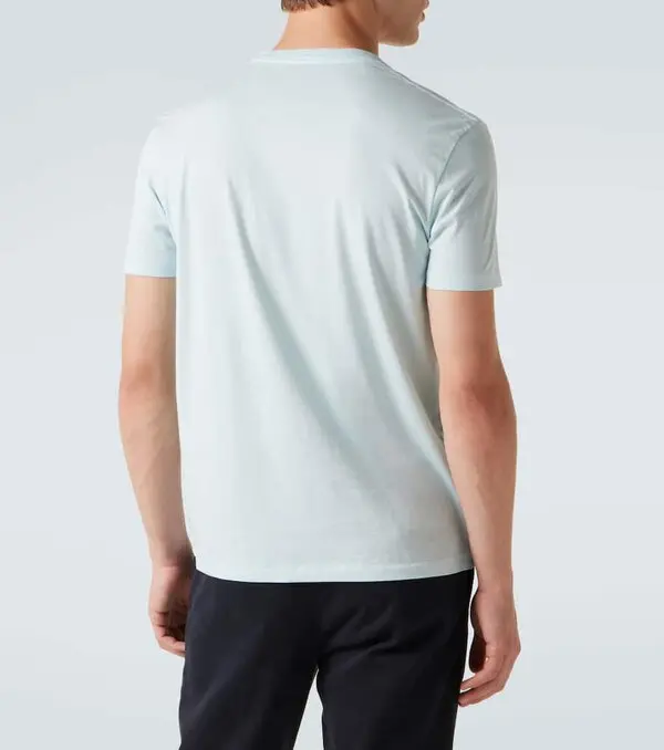 TOM FORD Cotton And Silk Jersey T-shirt - Blue