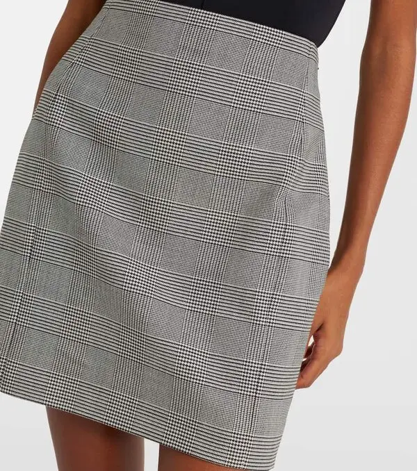 Balmain Houndstooth Wool-blend Miniskirt